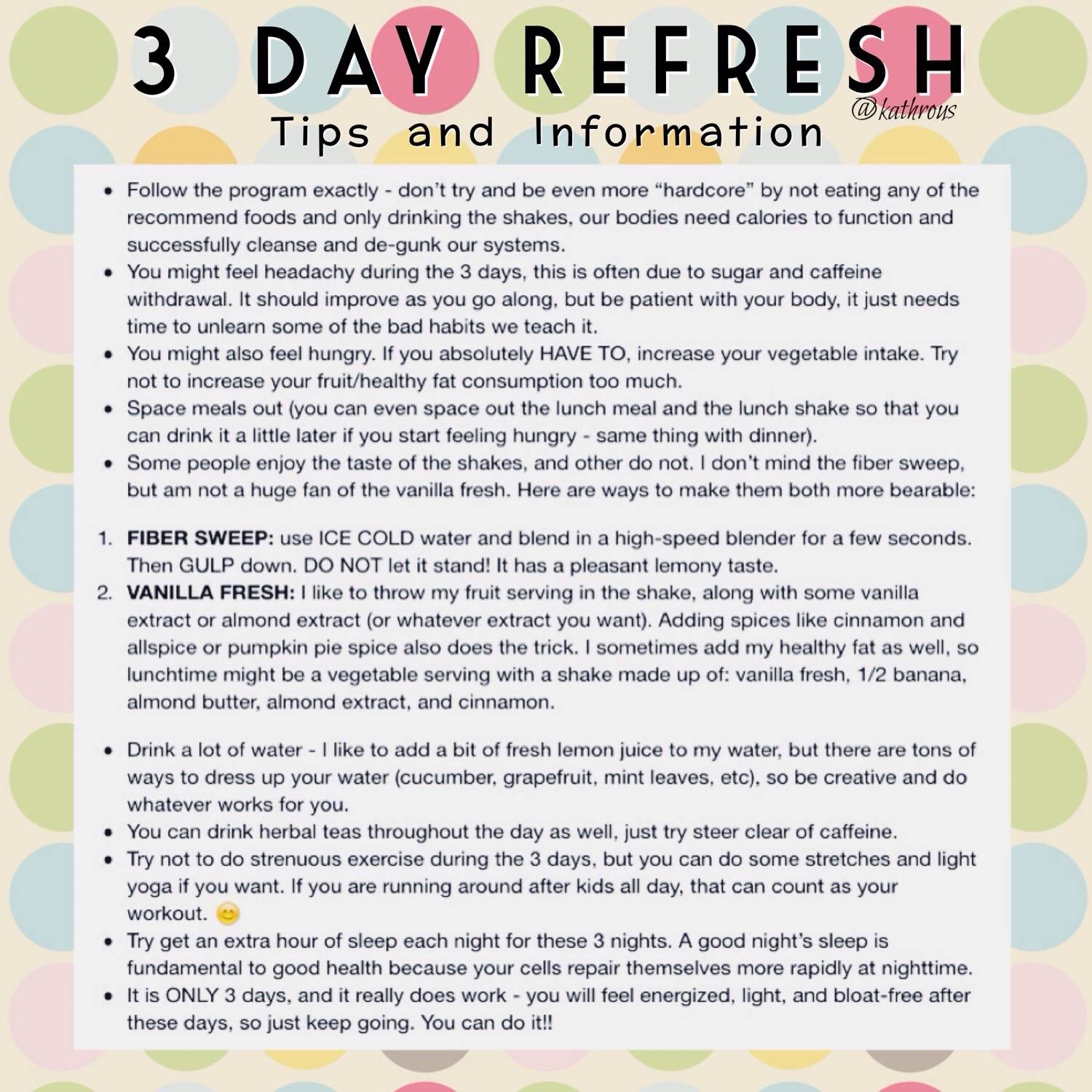 3 Day Refresh Tips - Tami Nicholson